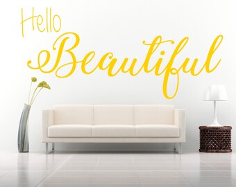 Hello Beautiful Wall Decal - Etsy