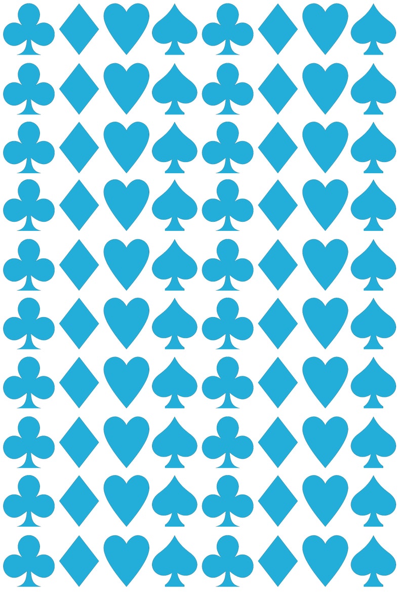 Small Playing Cards Vinyl Stickers, Decal, Transfer. Window, Mirror ...