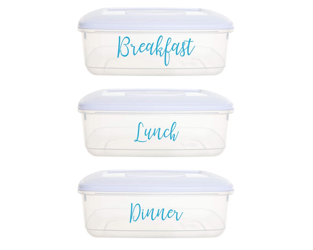 Breakfast, Lunch, Dinner - Vinyl Sticker Decal Labels for Food Storage ...