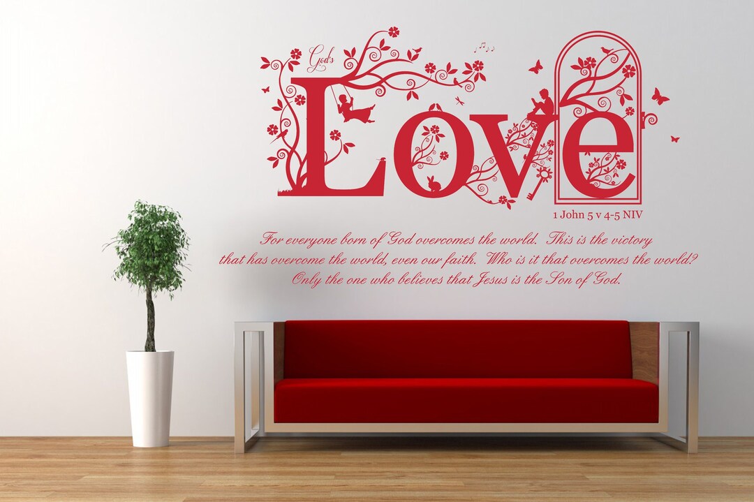 1 John 5 V 4-5 Christian Bible Quote Vinyl Wall Art Sticker - Etsy
