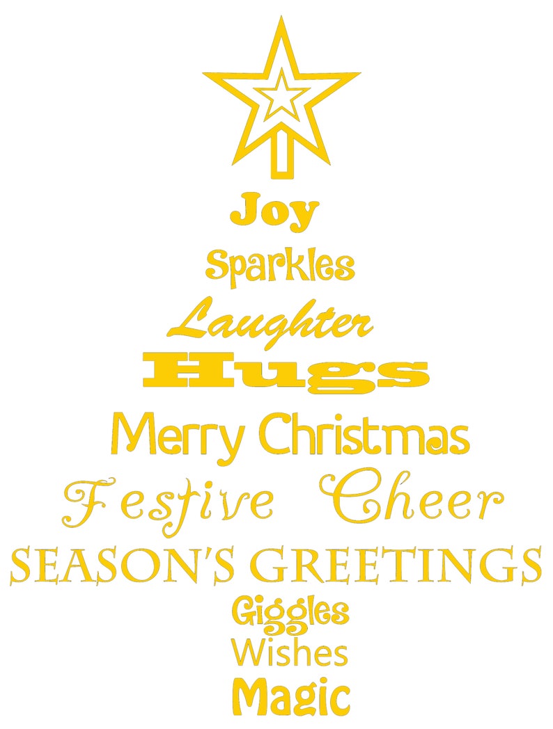 Christmas Tree Quote, Words - Vinyl Wall Art Sticker Decal Mural. Home ...