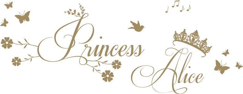 Personalised Name Princess Wall Art Decal Sticker Decal. - Etsy