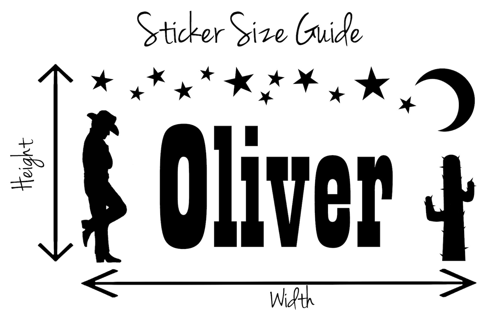 Personalised Name, Matt Vinyl Wall Art Sticker Decal, Mural, Cowboy ...