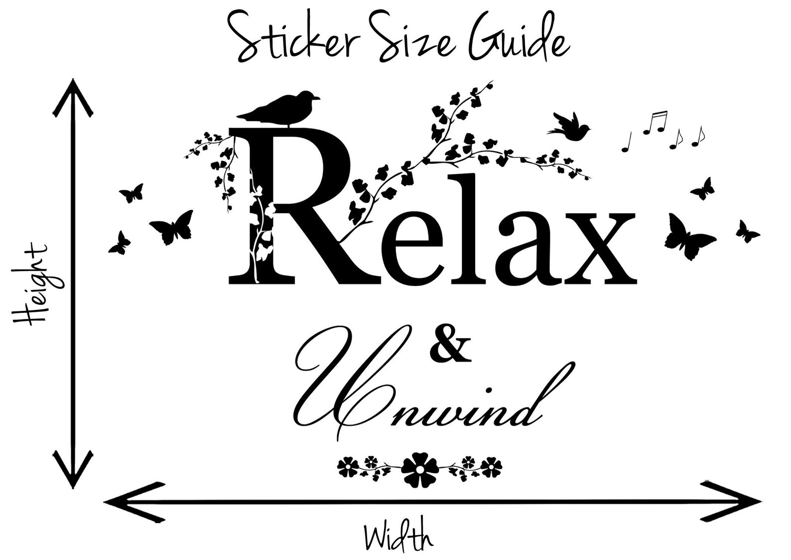 Relax and Unwind Quote - Matt Vinyl Wall Art Sticker Decal Mural ...