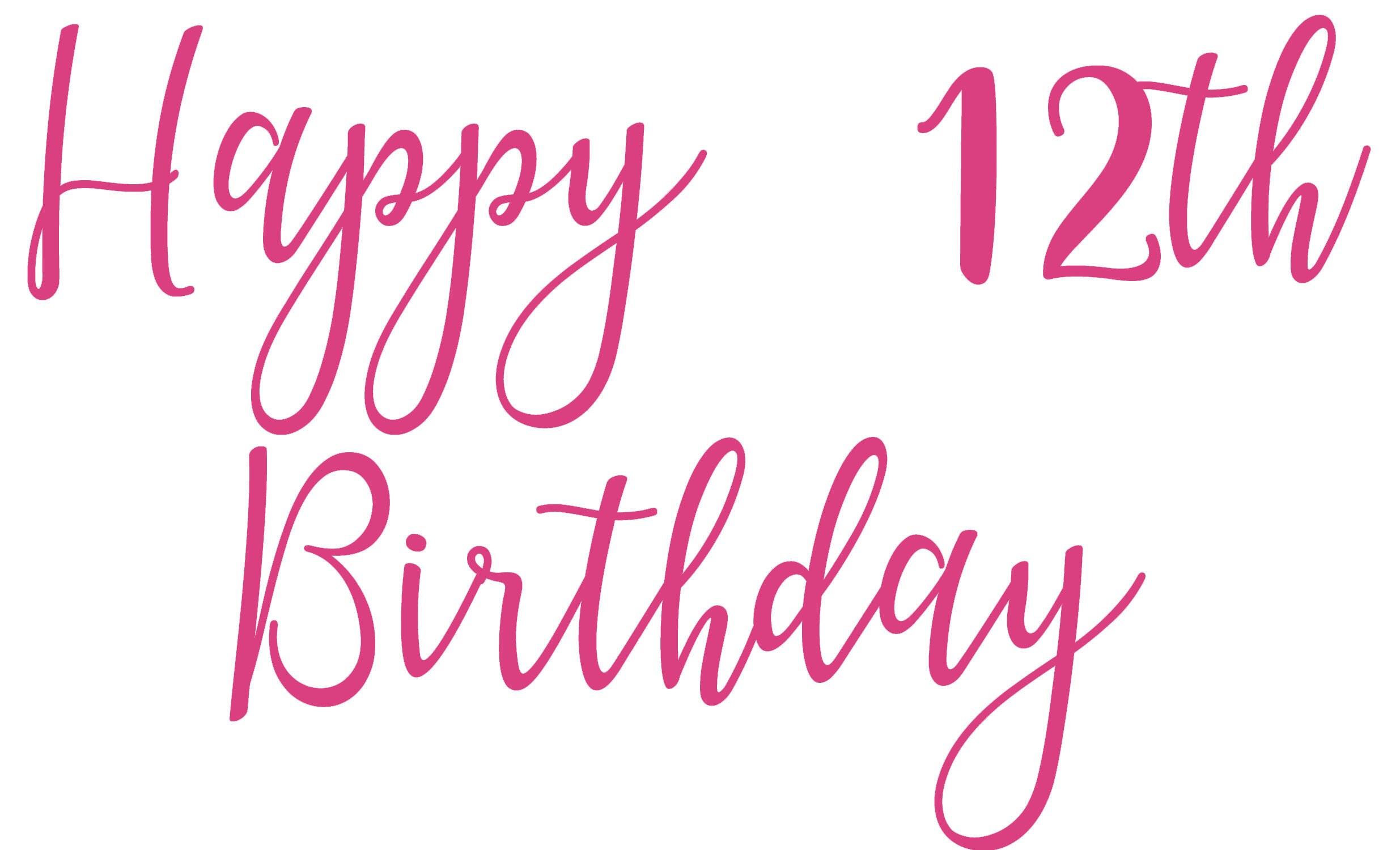 Happy 12th Birthday Vinyl Sticker Decal Labels for Glasses | Etsy