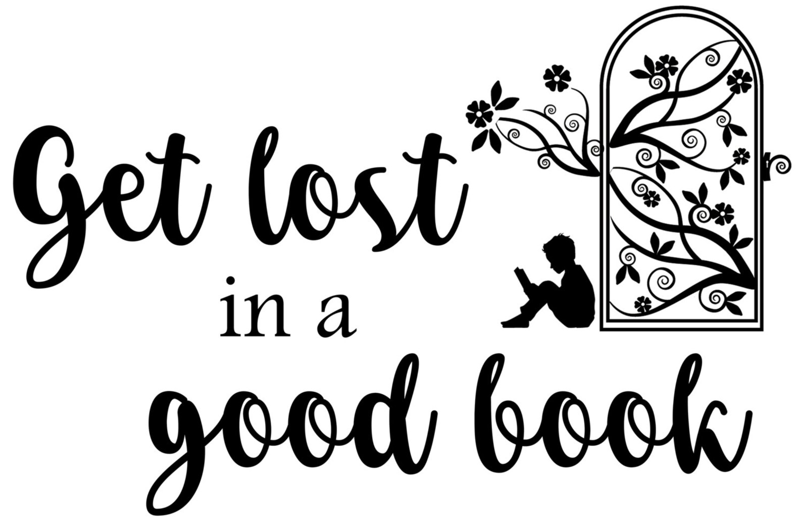 Get Lost in a Good Book Quote Vinyl Wall Art Sticker Decal. | Etsy UK