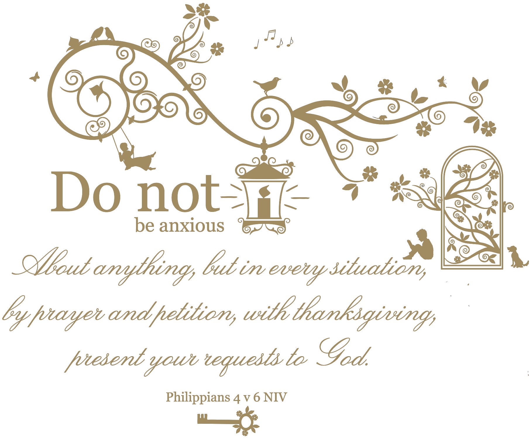 Philippians 4 V 6 NIV Bible Quote Vinyl Wall Art Sticker Decal | Etsy UK