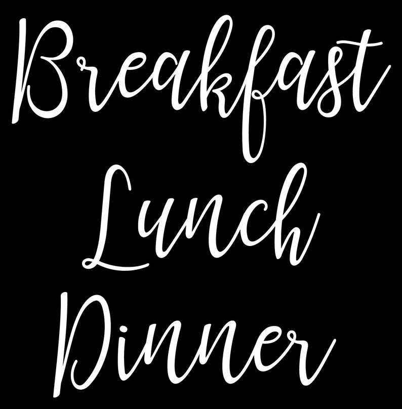 Breakfast Lunch Dinner Vinyl Sticker Decal Labels for Food | Etsy