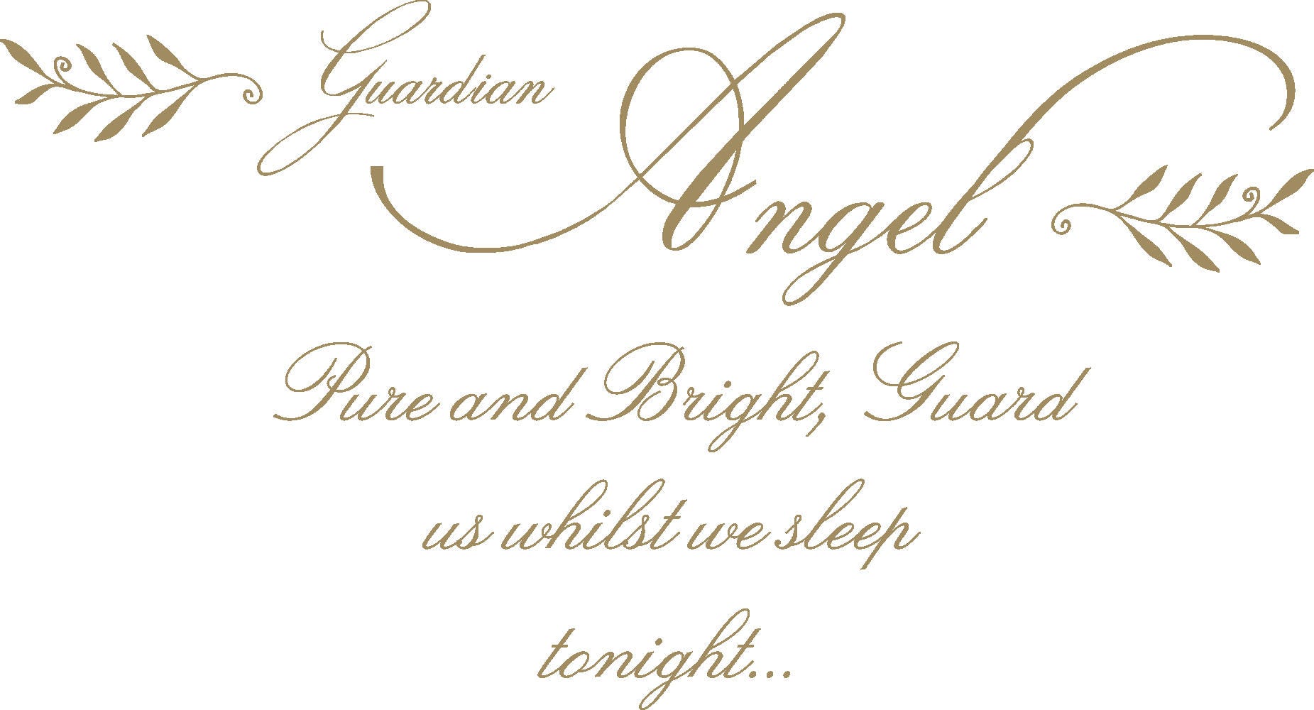 Guardian Angel Quote Matt Vinyl Wall Art Sticker Decal | Etsy