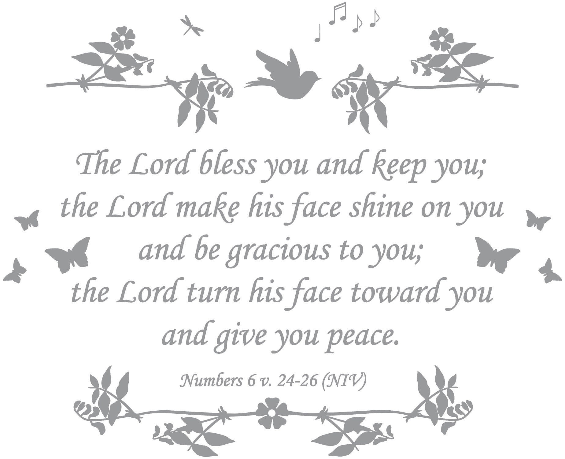 Numbers 6 v 24-26 NIV Christian Bible Verse Quote Vinyl Wall | Etsy