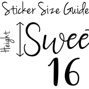 Sweet 16 - Vinyl Sticker Decal Label for Glasses, Mugs. Birthday Gift ...