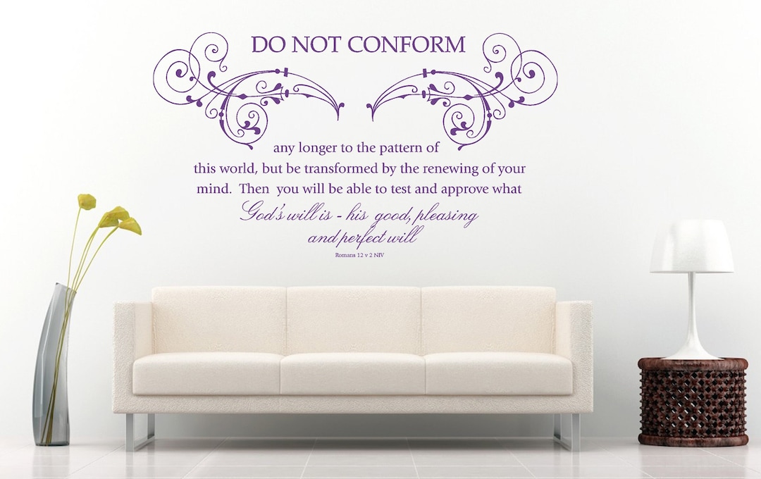 Romans 12 V 2 NIV Christian Bible Verse Quote, Vinyl Wall Art Sticker ...