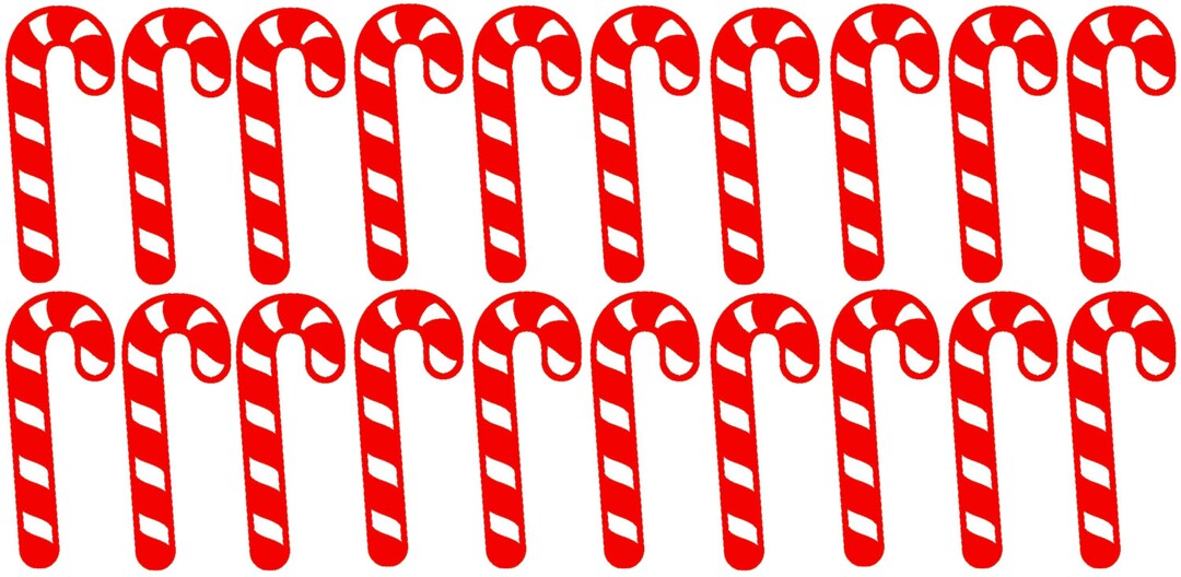 20 X Vinyl Candy Cane Stickers, Decal Mural. Cardmaking, Scrapbooking ...