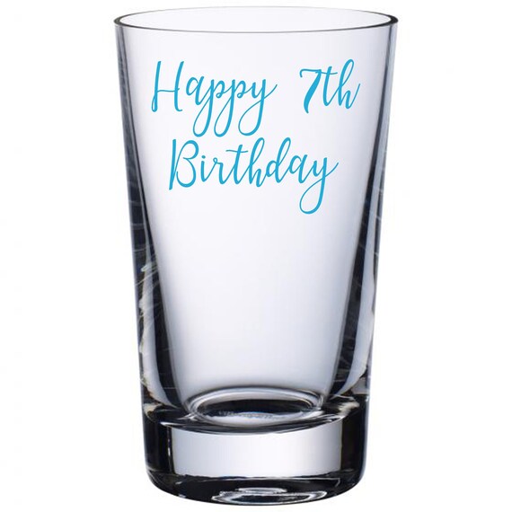 Happy 7th Birthday Vinyl Sticker Decal Labels for Glasses - Etsy
