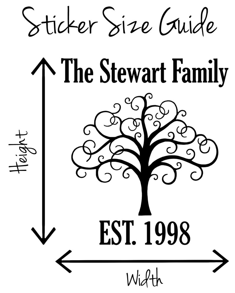 Personalised Family Tree, Vinyl Wall Art Sticker Decal Mural. Home ...
