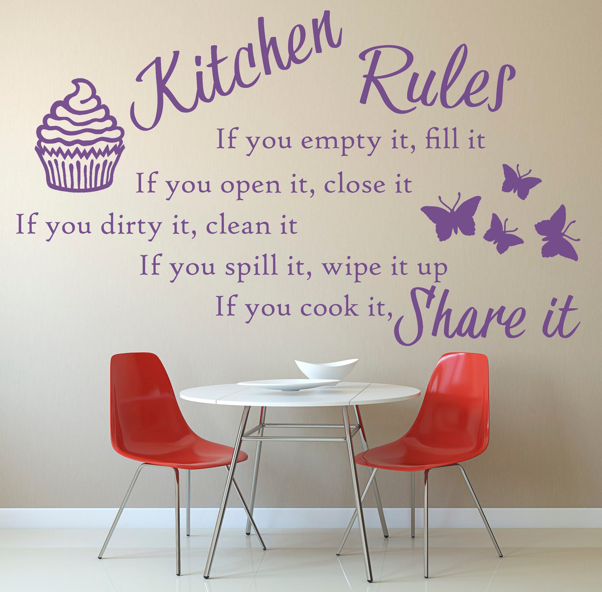 Kitchen Rules Quote Vinyl Wall Art Sticker Decal Mural. Home | Etsy
