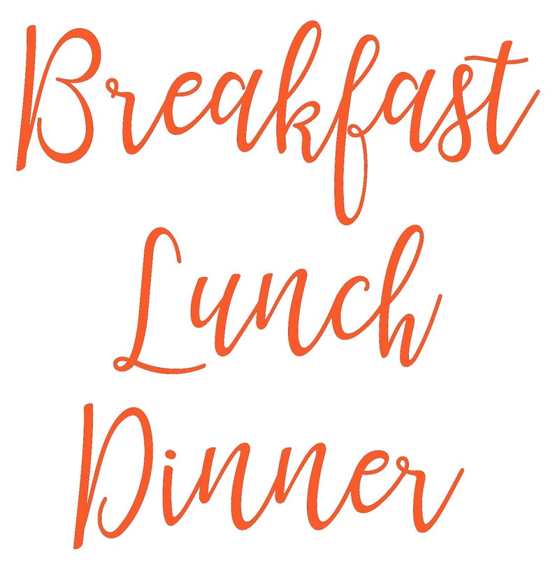 Breakfast Lunch Dinner Vinyl Sticker Decal Labels for Food - Etsy