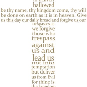 The Lord's Prayer, Traditional Version, Christian Bible Verse Quote ...