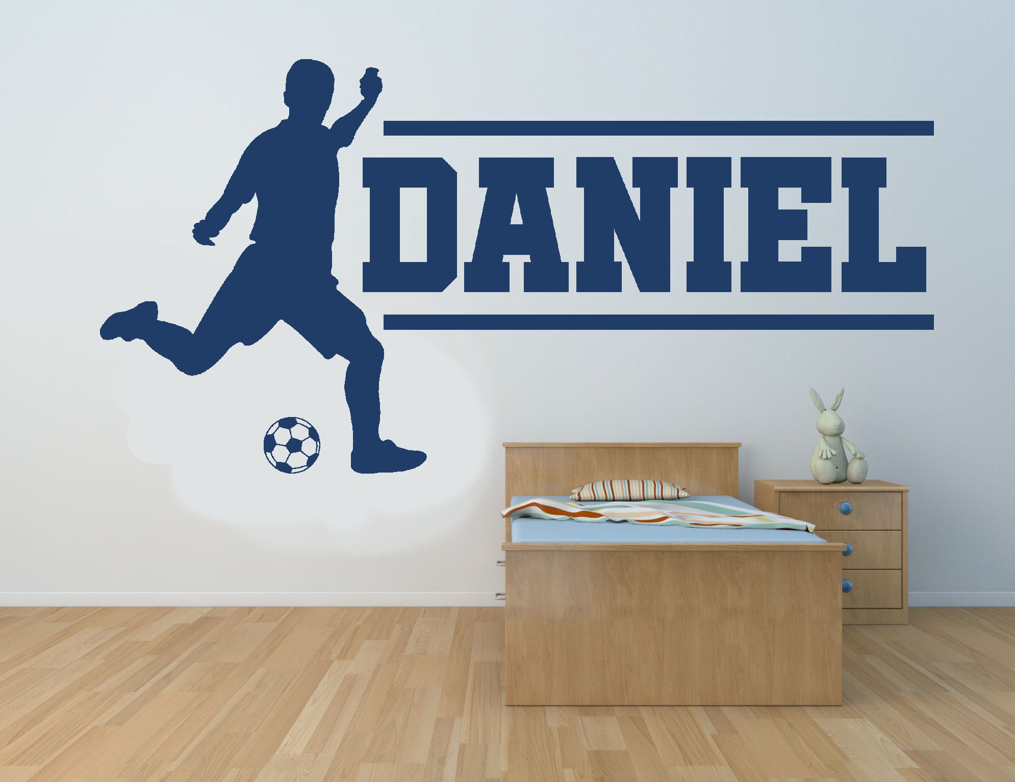 Personalised Name Footballer Vinyl Wall Art Sticker Decal. | Etsy