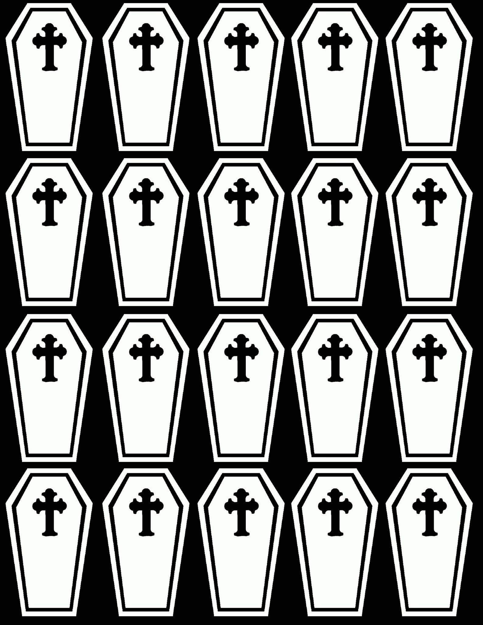 20 X Vinyl Coffin Shaped Stickers Decal Mural Transfer. - Etsy