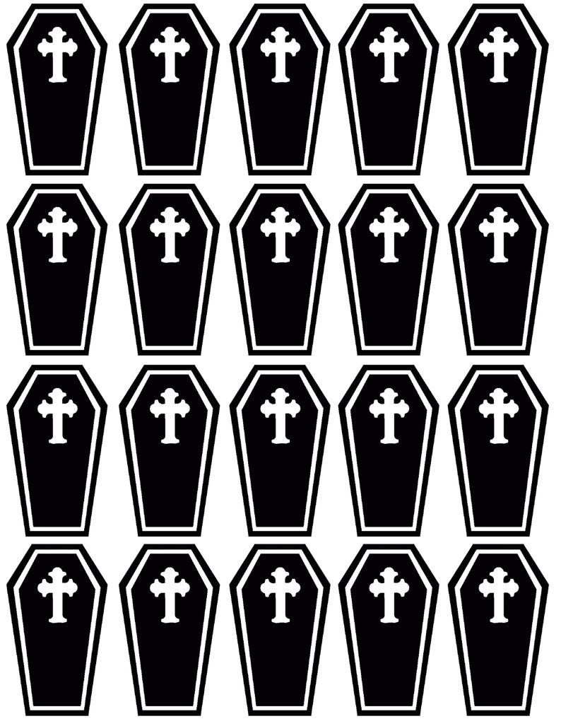 20 X Vinyl Coffin Shaped Stickers Decal Mural. Halloween | Etsy