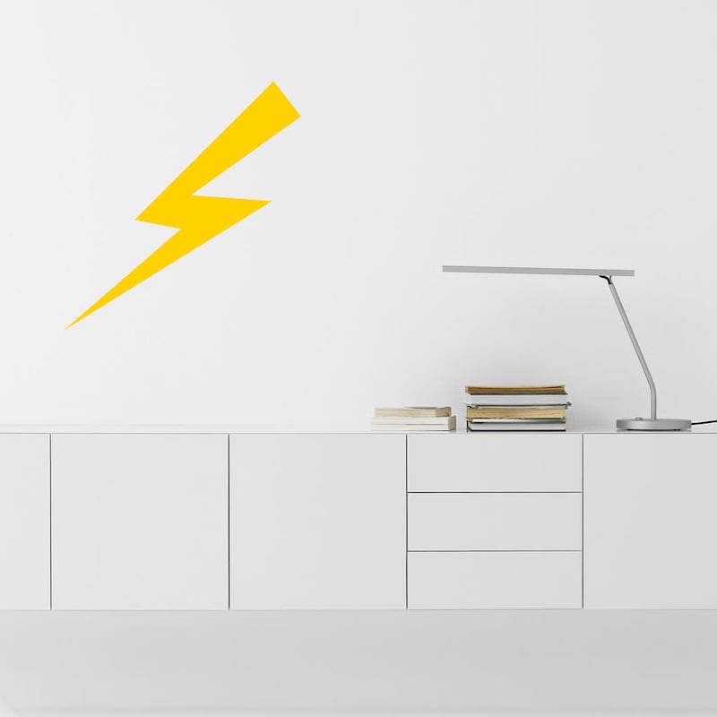 Black Lightning Bolt Room Decal - Etsy