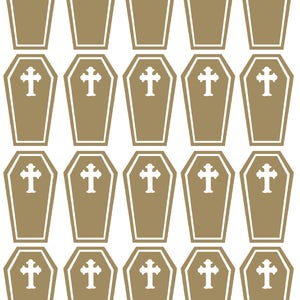 20 X Vinyl Coffin Shaped Stickers, Decal, Mural, Transfer. Halloween ...