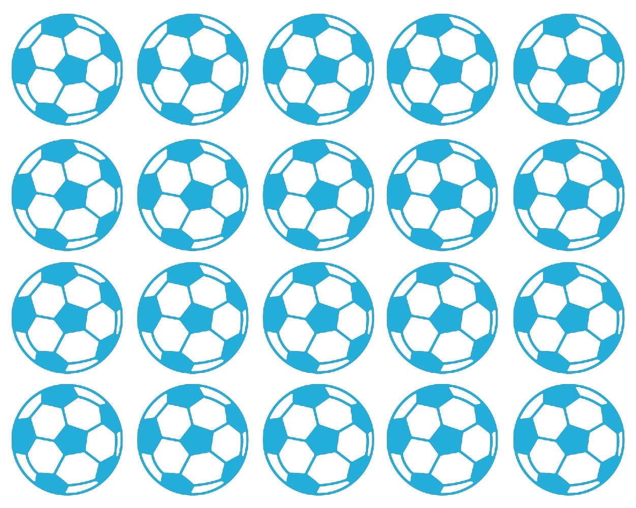 20 X Vinyl Football Shaped Stickers. Cardmaking Scrapbooking | Etsy