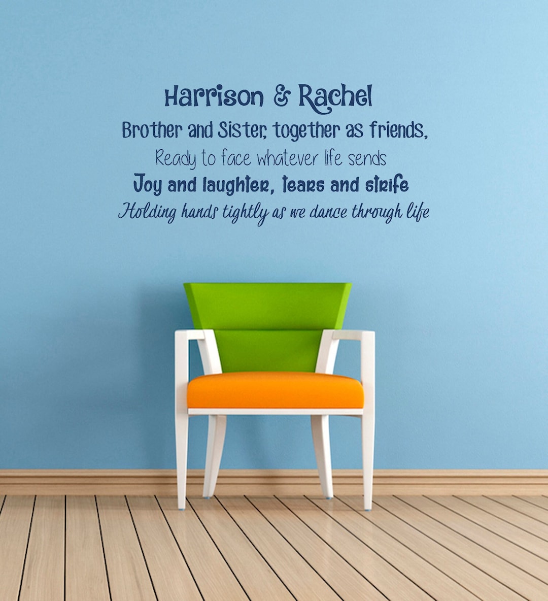 Personalised Brother & Sister Poem, Quote, Vinyl Wall Art Sticker Decal ...