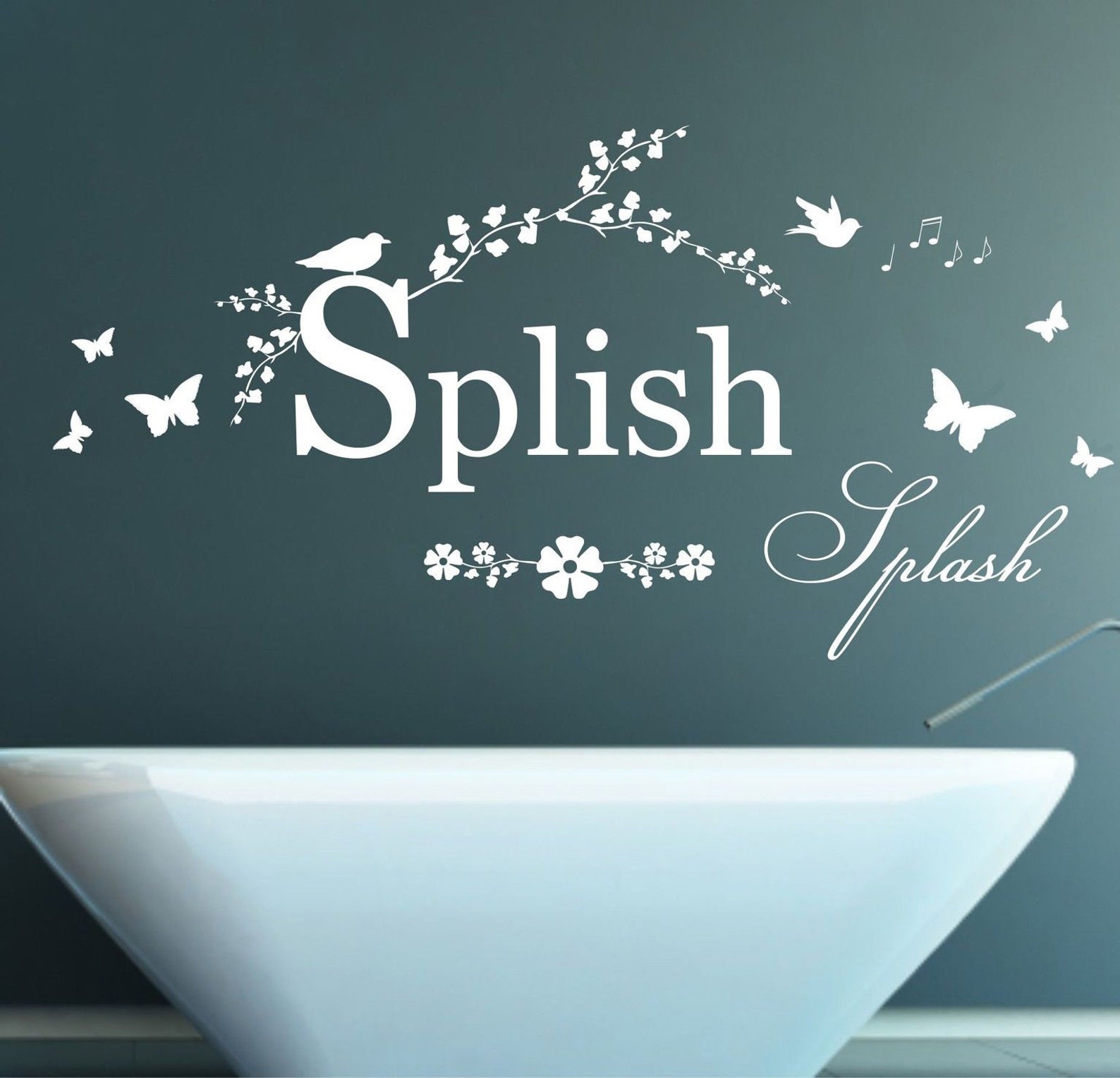 Splish Splash Quote Matt Vinyl Wall Art Sticker Decal | Etsy