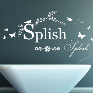 Splish Splash Quote Matt Vinyl Wall Art Sticker Decal | Etsy