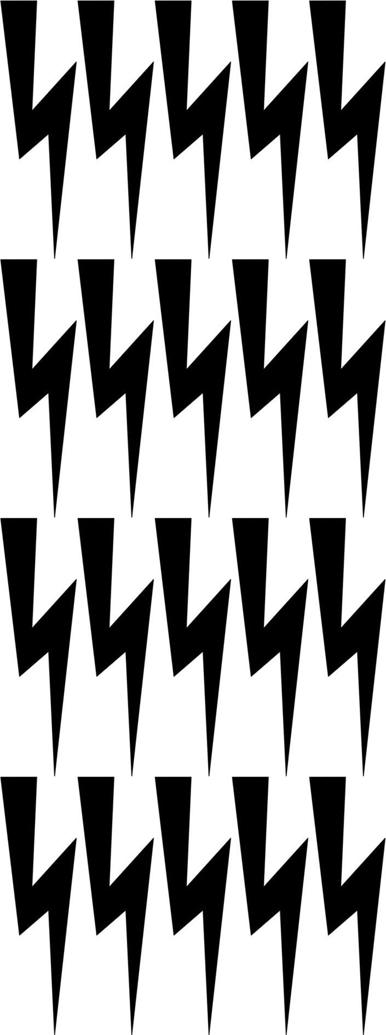 20 X Vinyl Lightning Bolt, Flash Shaped Stickers. Cardmaking, Crafting ...