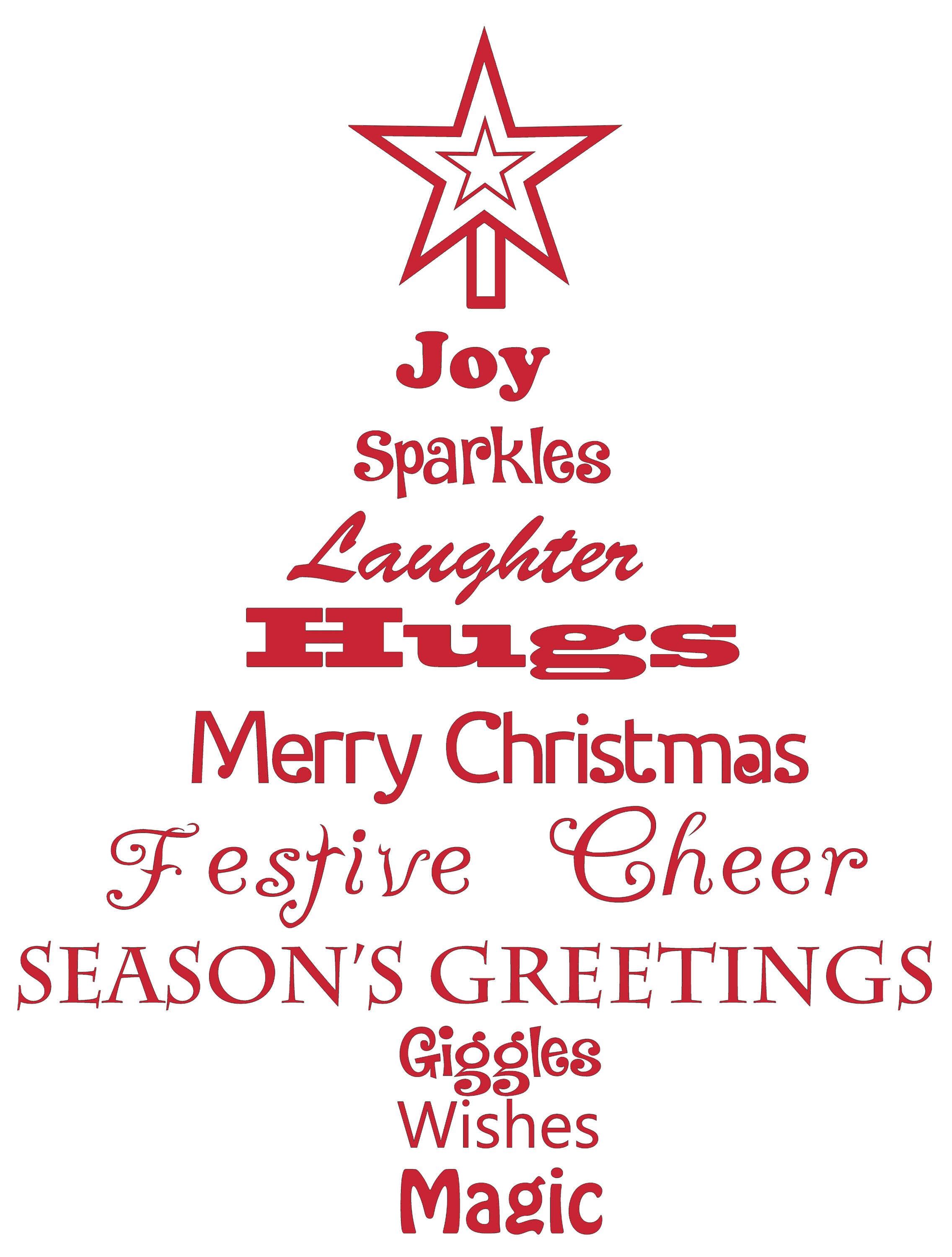 Christmas Tree Quote, Words - Vinyl Wall Art Sticker Decal Mural. Home ...