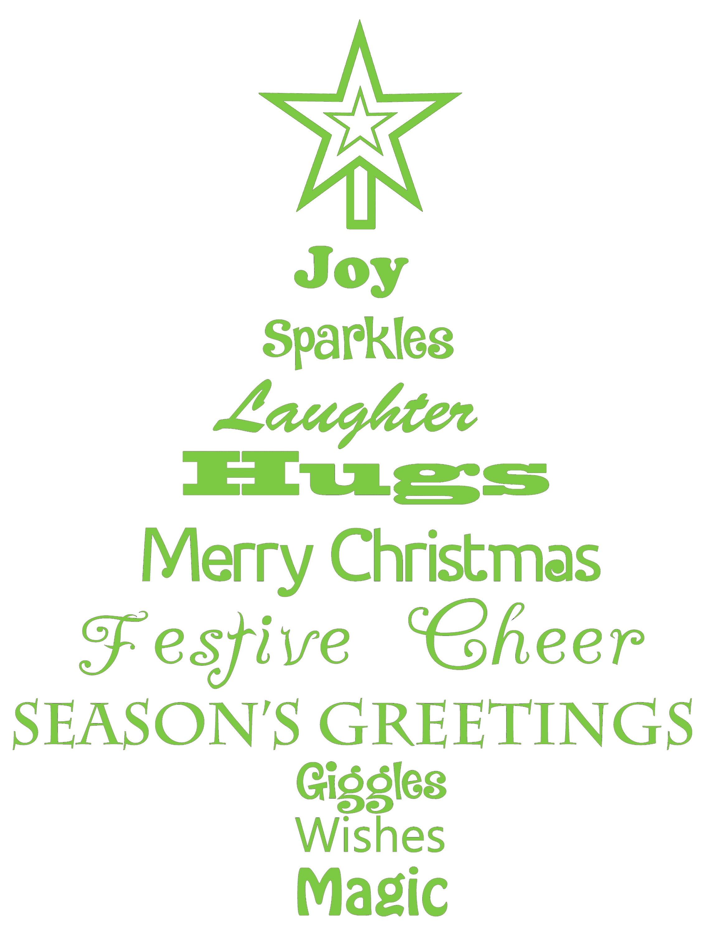 Christmas Tree Quote Words Vinyl Wall Art Sticker Decal - Etsy UK