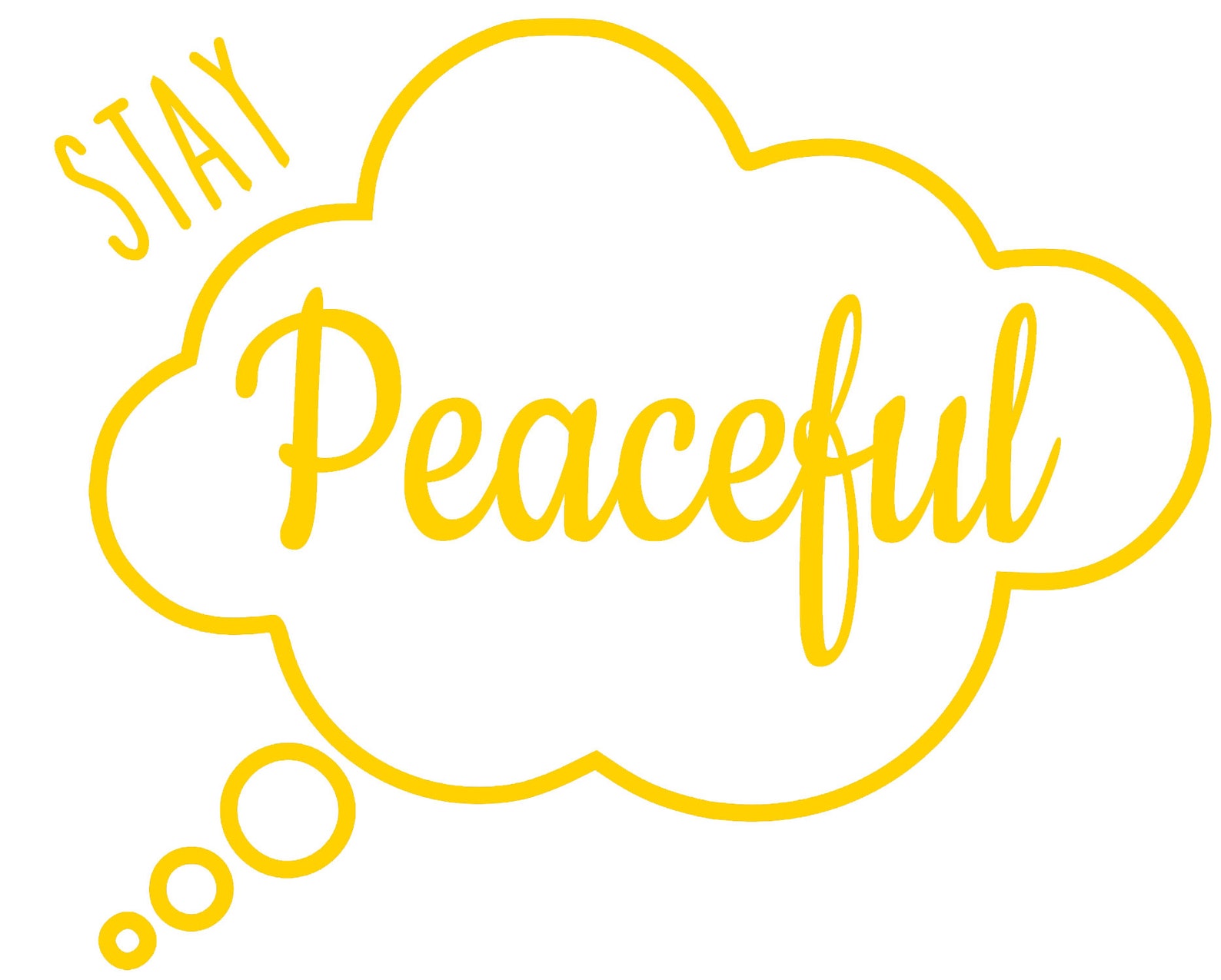 Stay Peaceful Quote Vinyl Wall Art Sticker Decal Mural. | Etsy