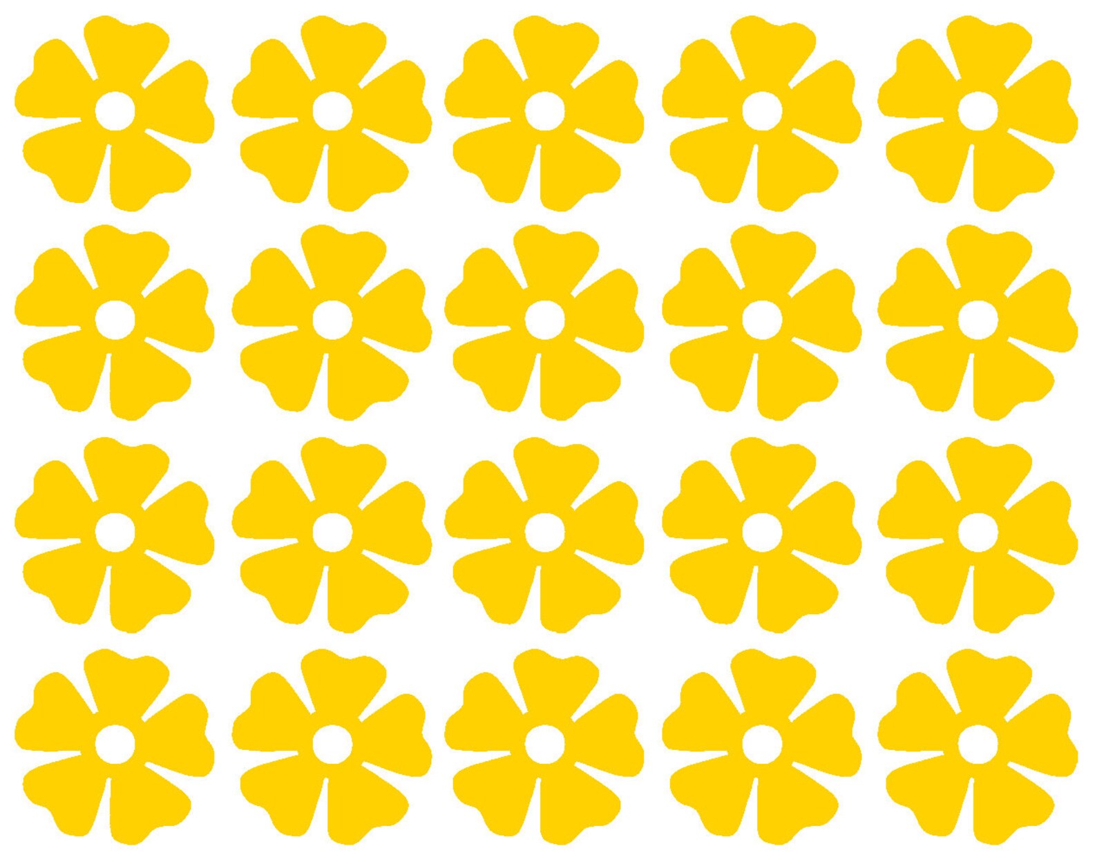 20 X Vinyl Flower Shaped Stickers Decal Mural. Cardmaking, Scrapbooking ...