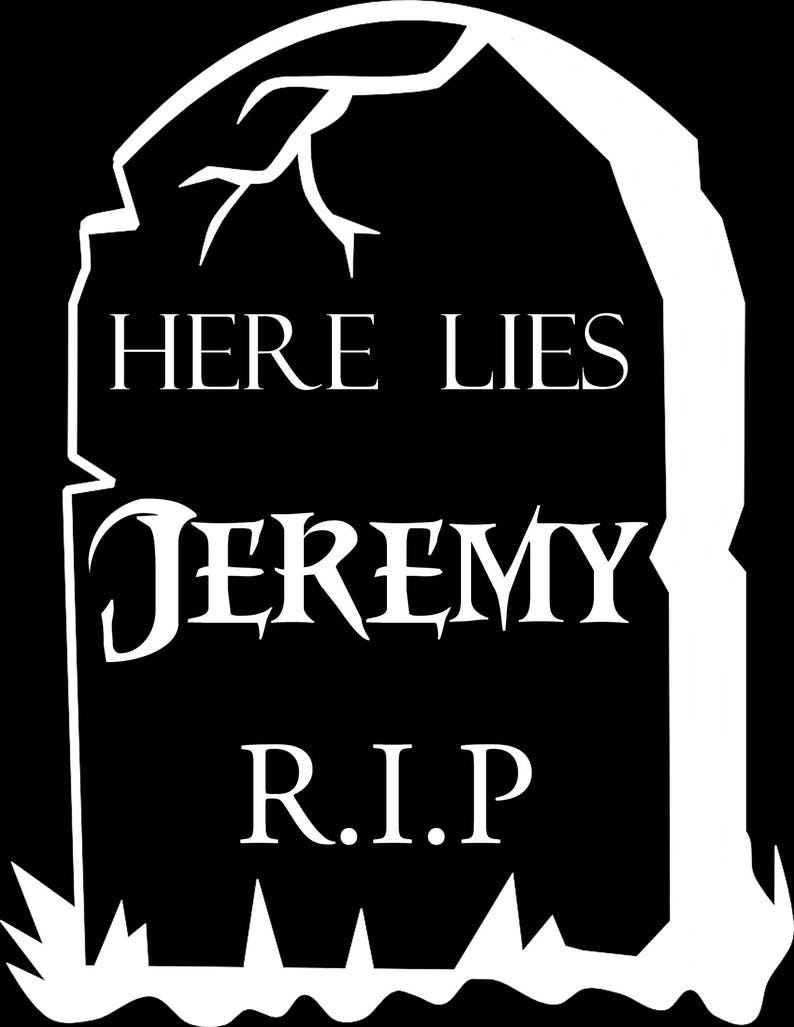 Personalised Tombstone Halloween Vinyl Wall Art Sticker - Etsy