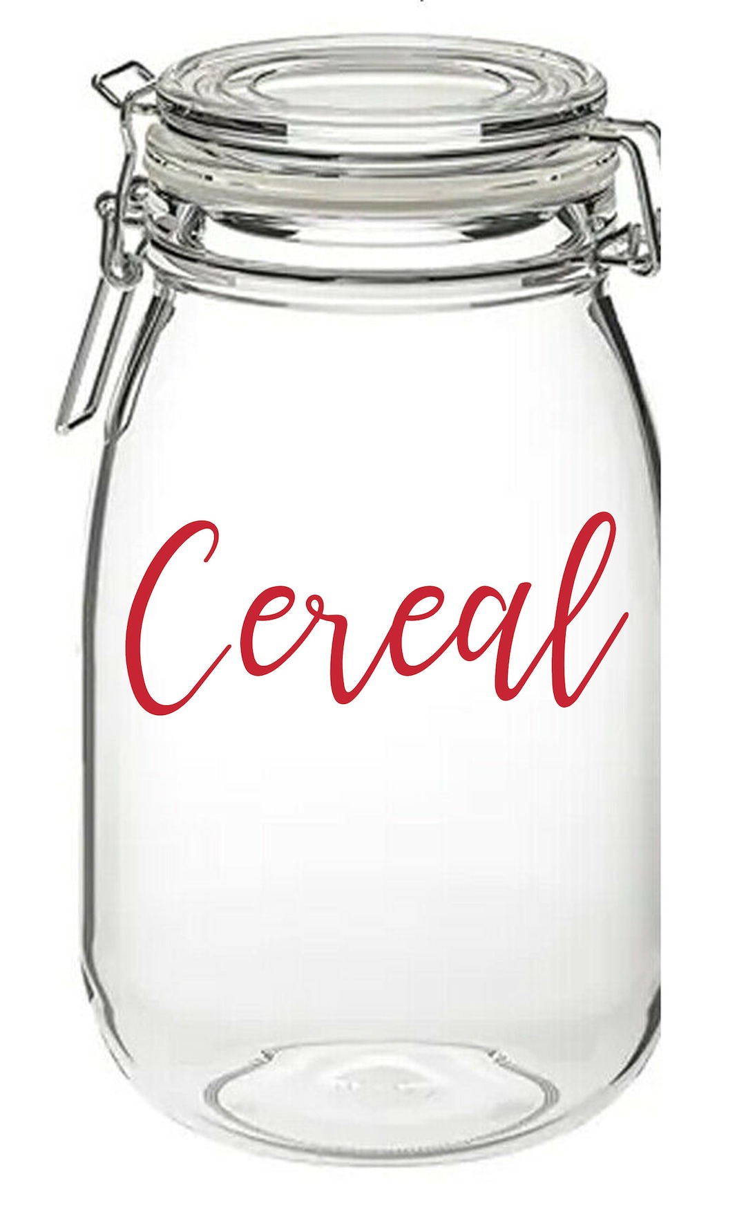 Cereal - Vinyl Sticker Decal Transfer Label for Jars, Containers ...