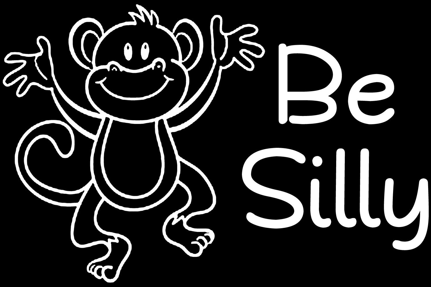 Be Silly Quote Monkey Vinyl Wall Art Sticker Decal Mural. - Etsy