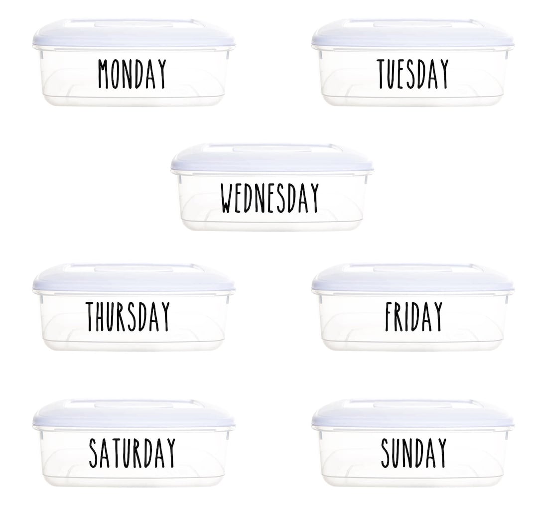 7 Days, Week - Vinyl Sticker Decal Labels for Home, Kitchen, Attic ...