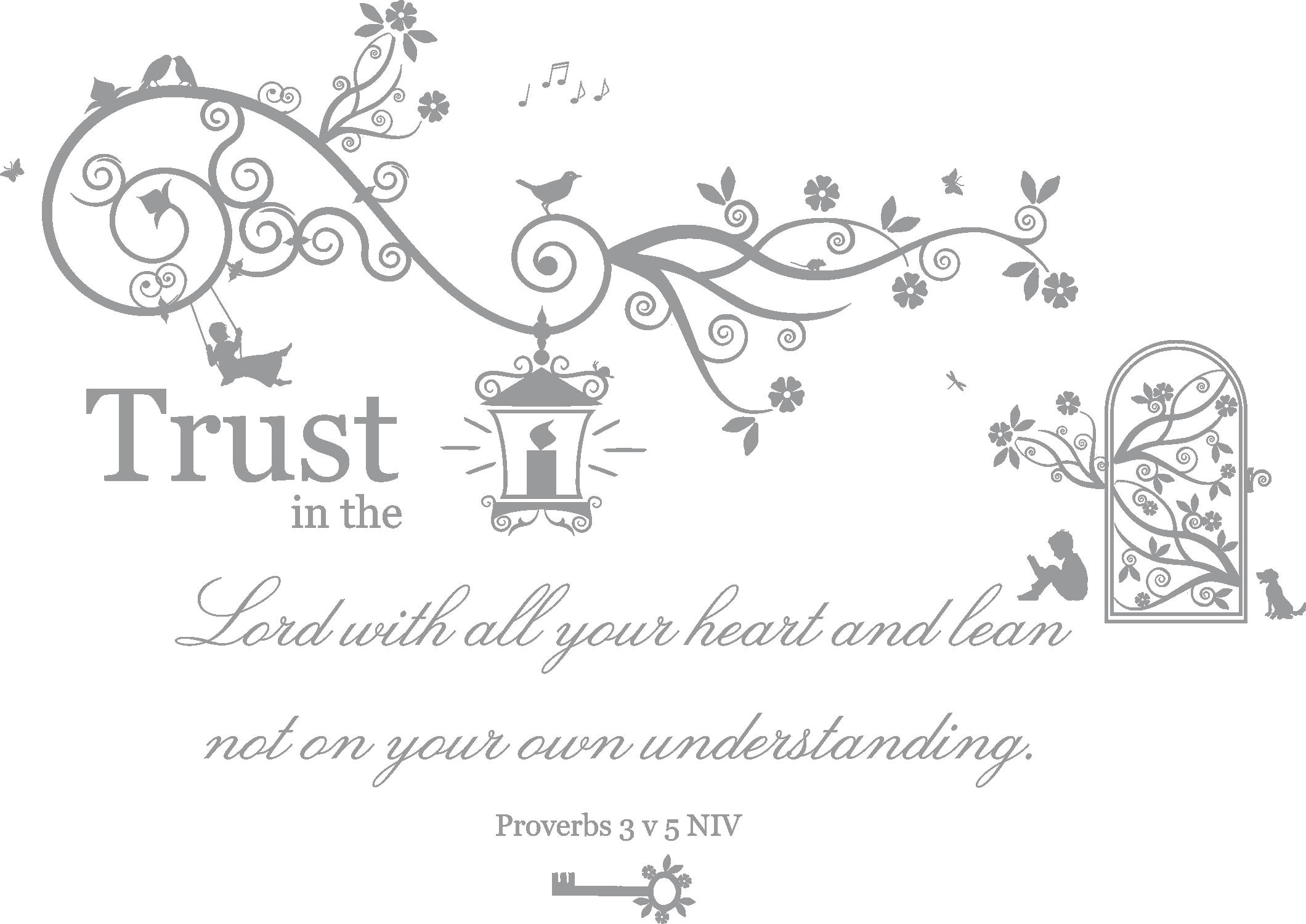 Proverbs 3 V 5 Bible Quote Vinyl Wall Art Sticker Decal Mural. - Etsy UK