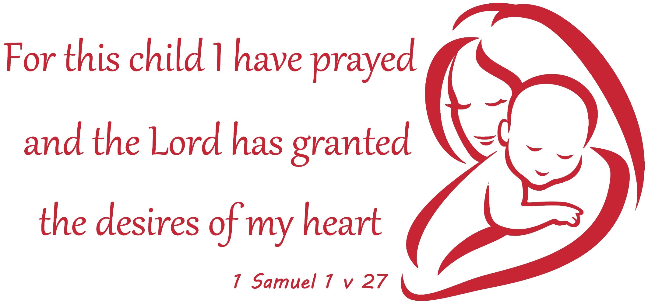 1 Samuel 1 V 27, Christian Bible Verse Quote, NIV, Vinyl Wall Art ...