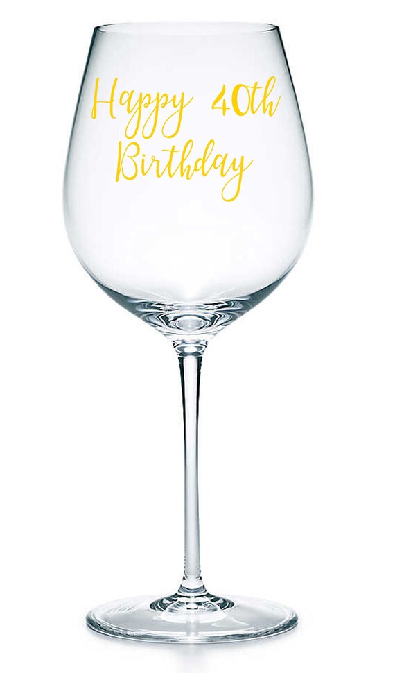Happy 40th Birthday Vinyl Sticker Decal Labels for Glasses - Etsy