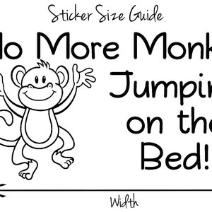 No More Monkeys Jumping on the Bed Quote, Vinyl Wall Art Sticker Decal ...