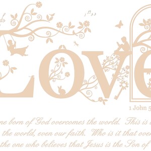 1 John 5 V 4-5 Christian Bible Quote, Vinyl Wall Art Sticker Decal ...