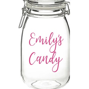 Personalised Candy Vinyl Sticker Decal Transfer Label for Treat Jar ...