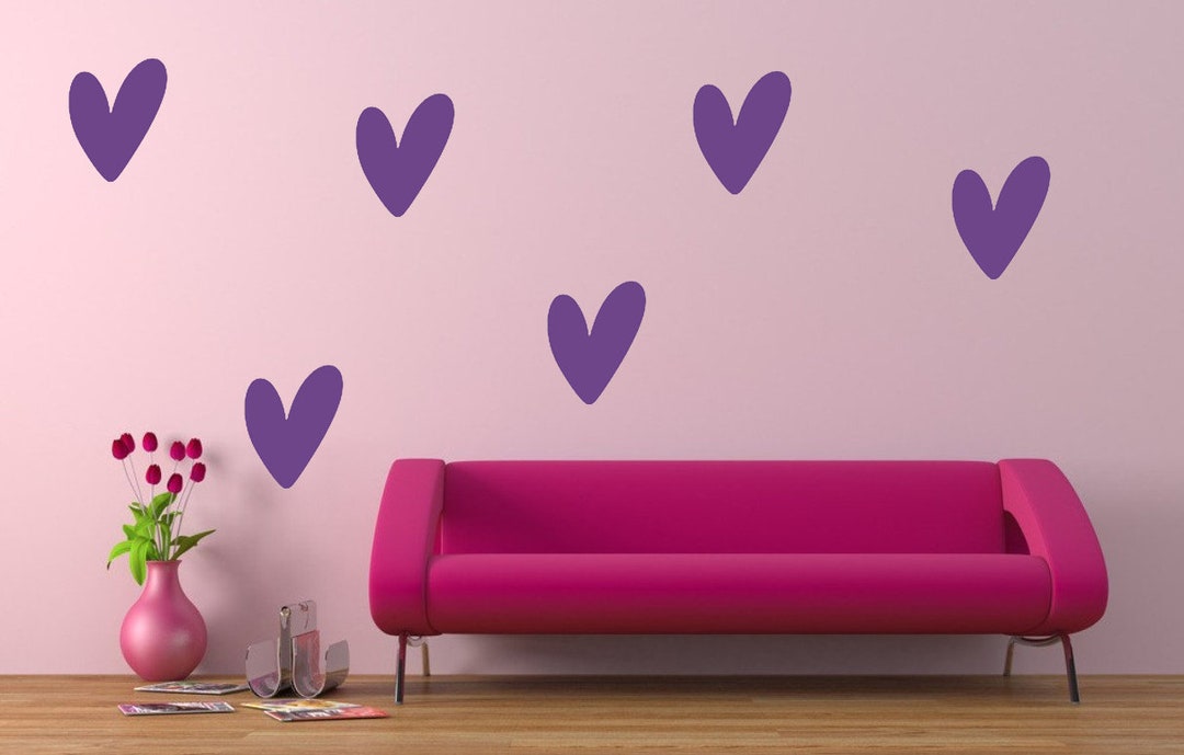 20 X Vinyl Heart Stickers Decal Mural. Cardmaking - Etsy