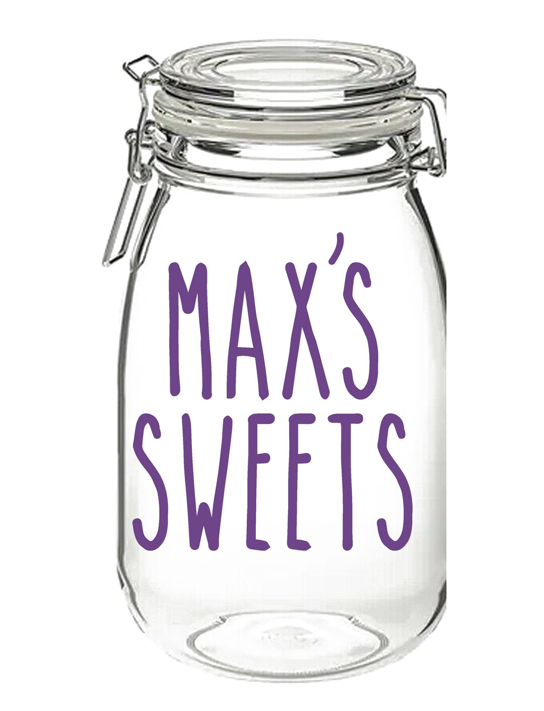 Personalised Sweets Vinyl Sticker Transfer Decal Label for Storage Jar ...