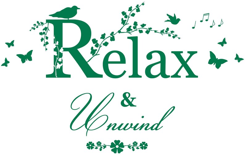 Relax and Unwind Quote Matt Vinyl Wall Art Sticker Decal - Etsy UK