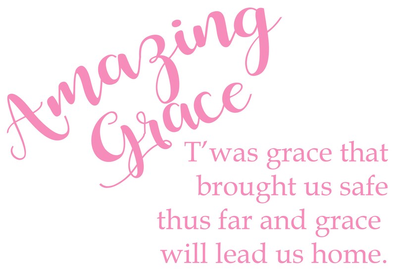 Amazing Grace Christian Hymn Song Quote Vinyl Wall Art Sticker - Etsy